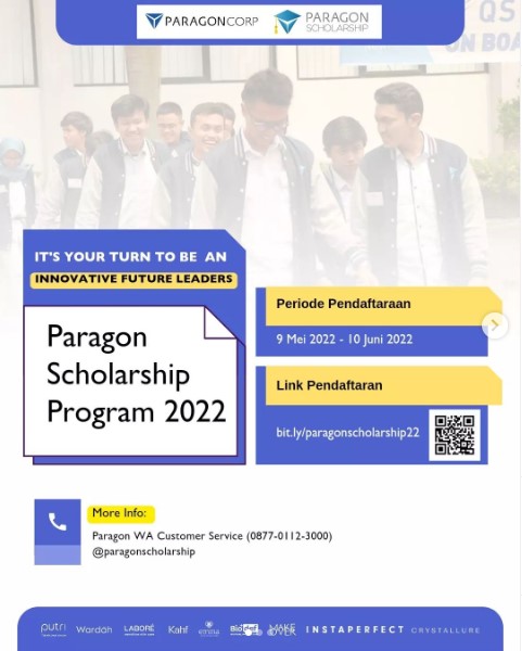 Paragon Scholarship – Program Studi Sarjana Mikrobiologi SITH-ITB